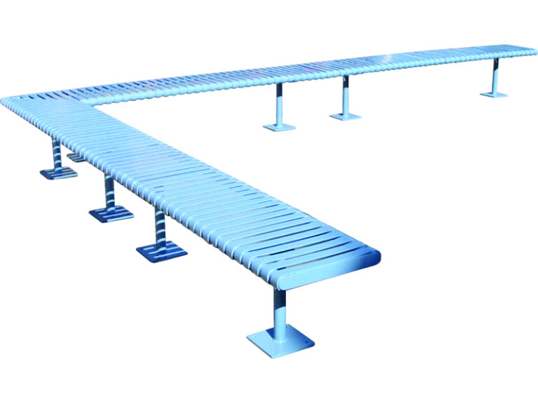 Steel Slatted Bench - Landmark Products