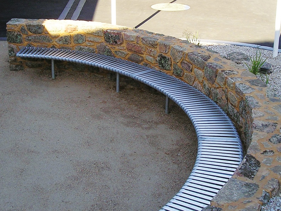 Steel Slatted Circular Bench - Landmark Products