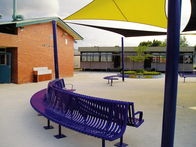 Steel Slatted Circular Seating - Landmark Products