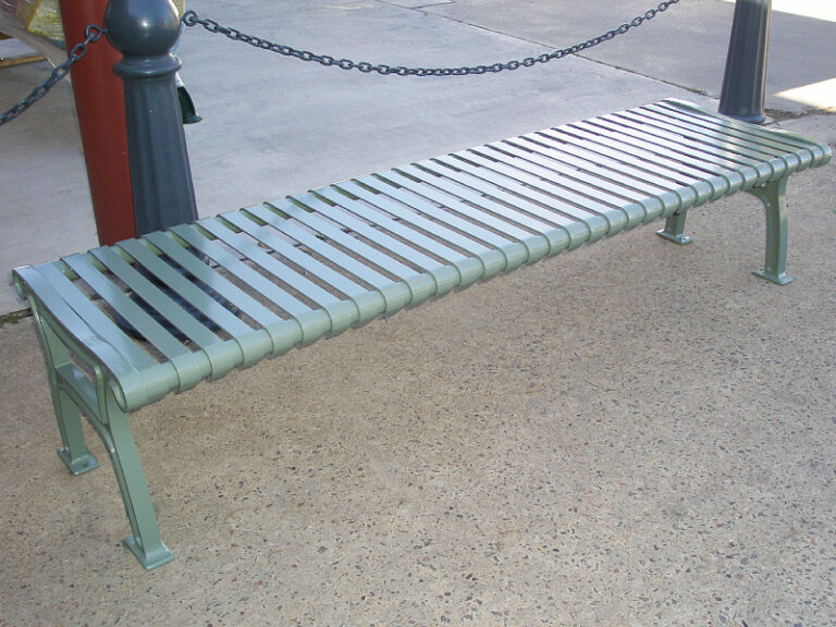Steel Slatted Council Bench - Landmark Products